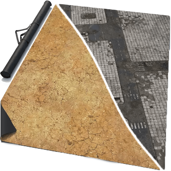 Warzone Studio Gaming Mats - DOUBLE-SIDED - Concrete / Sahara - Choose ...