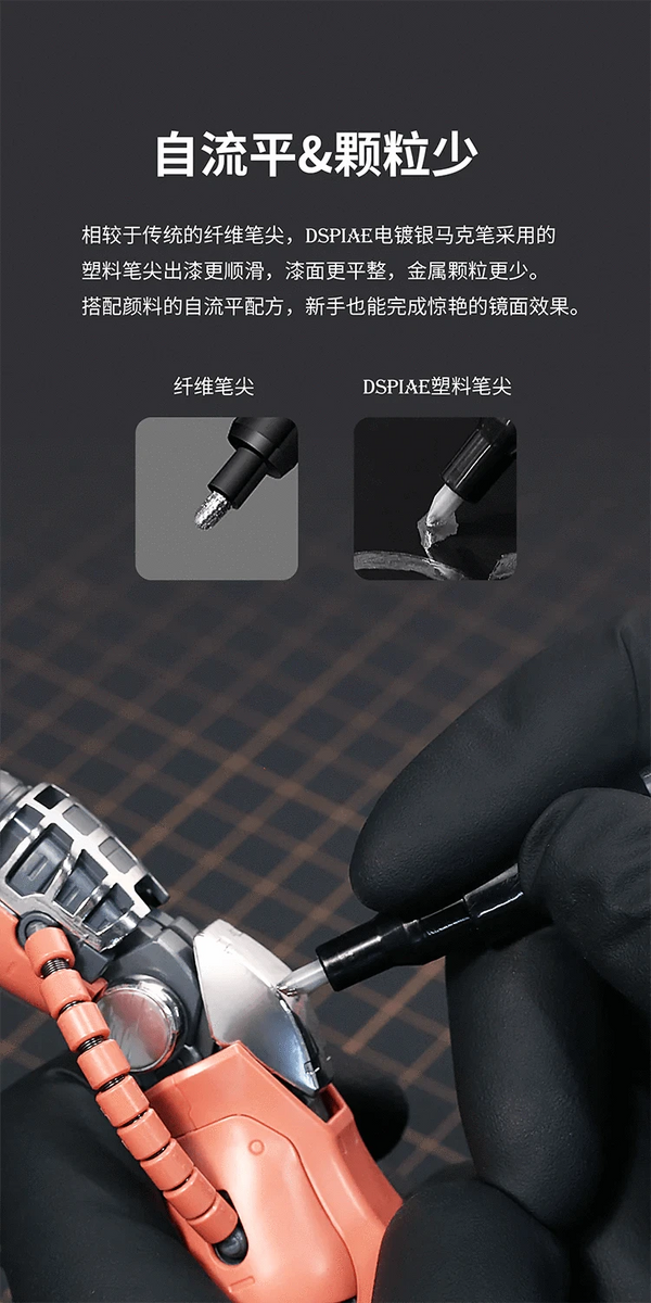 DSPIAE Metallic Color Markers - Chrome Silver Fine Paints