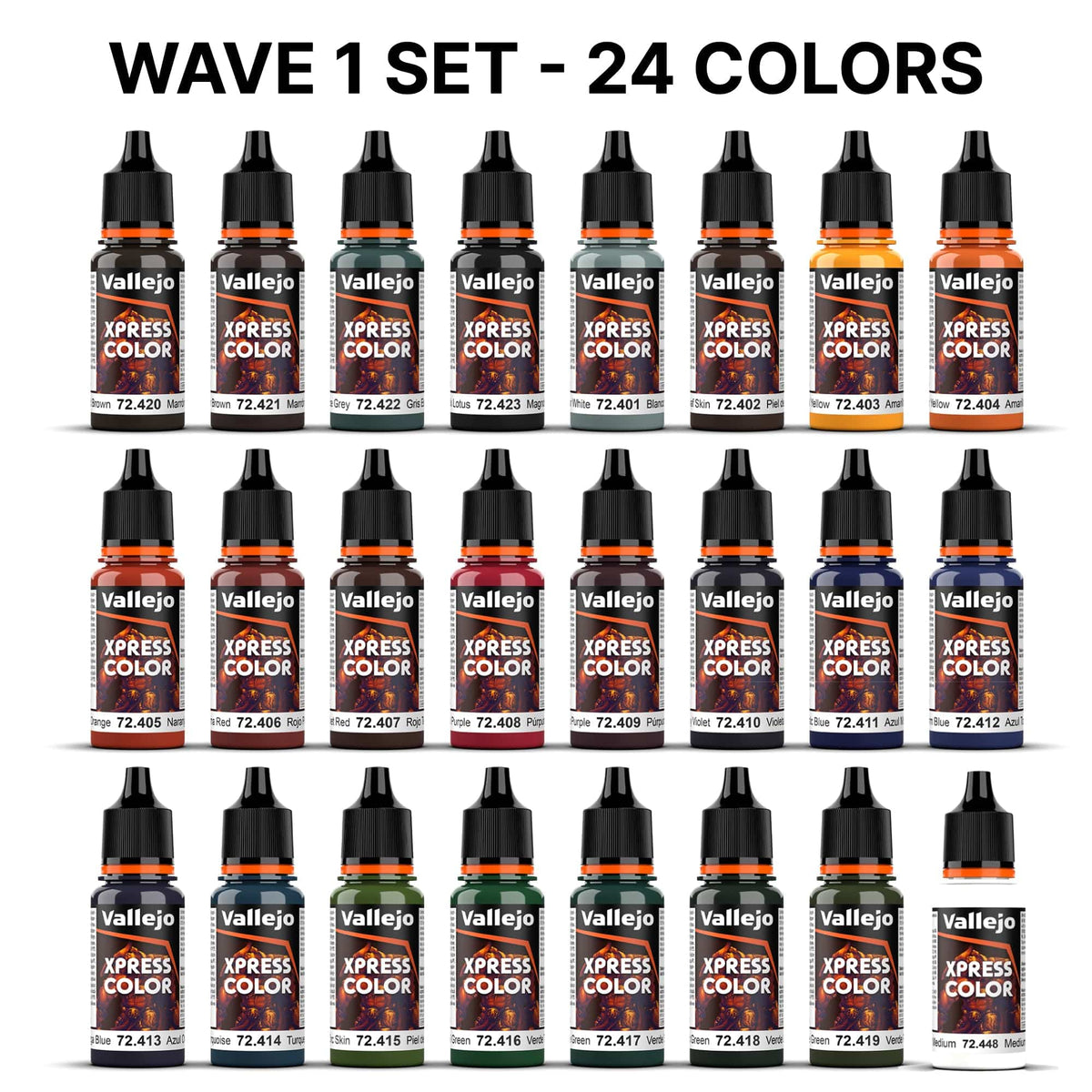 Vallejo Xpress Color 18ml - Wave 1 set of 24 colors Paints