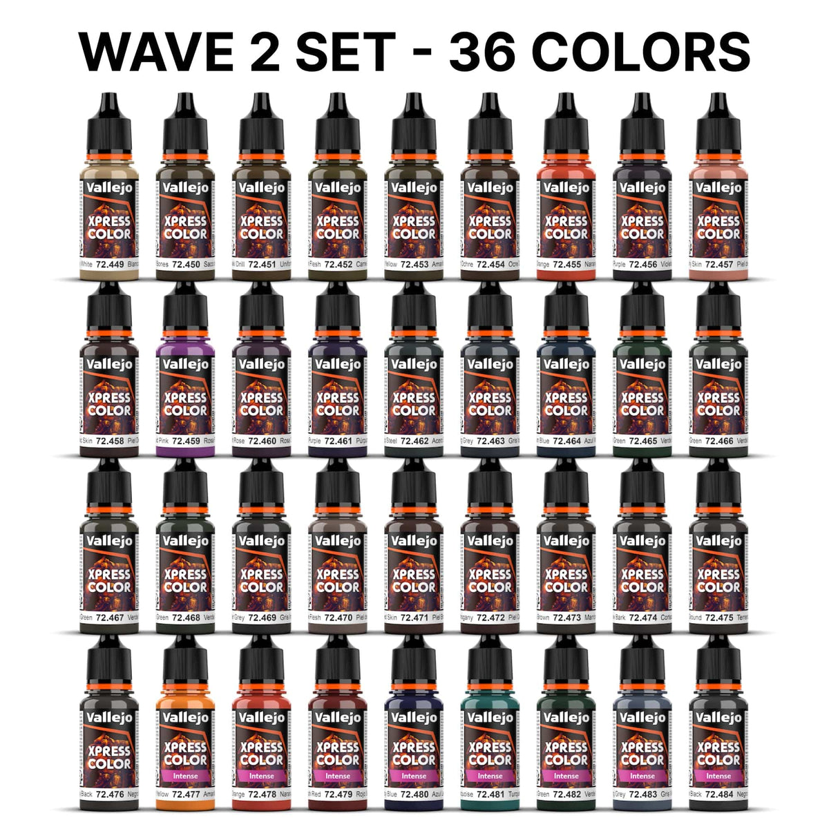 Vallejo Xpress Color 18ml - Wave 2 set of 36 colors Paints