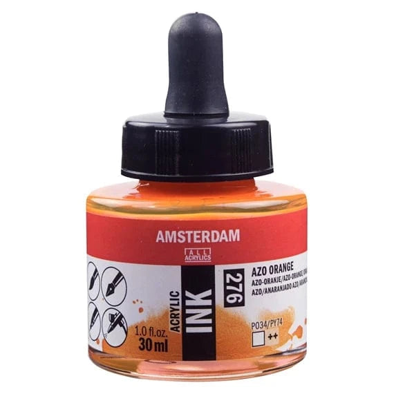 Amsterdam Acrylic Inks 30ml - Azo Orange Paints