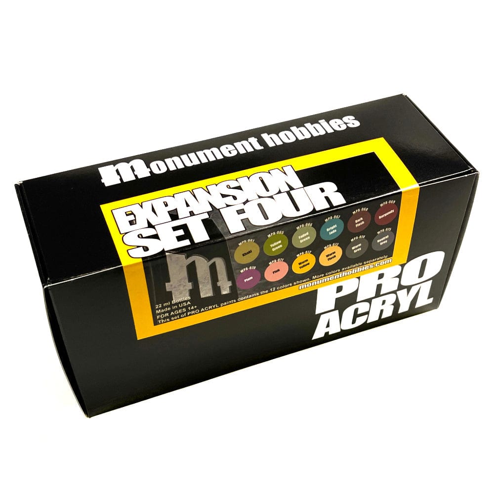 Monument Hobbies Pro Acryl Paint Set #4 - 12 Colors Paints
