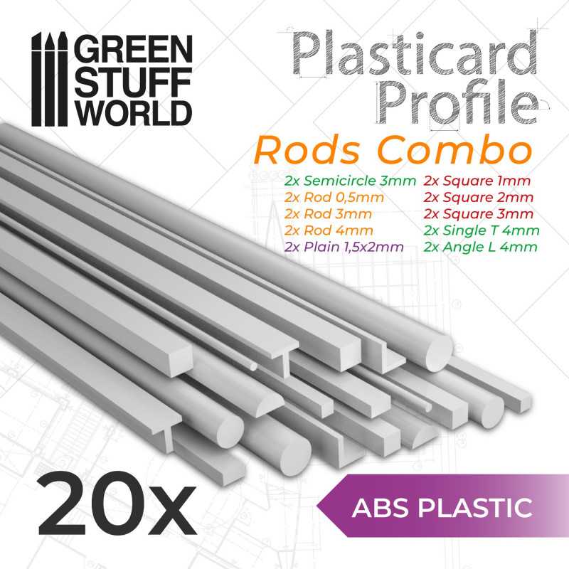 GSW Plasticard - Variety Pack - Rods & Beams Scale model supplies