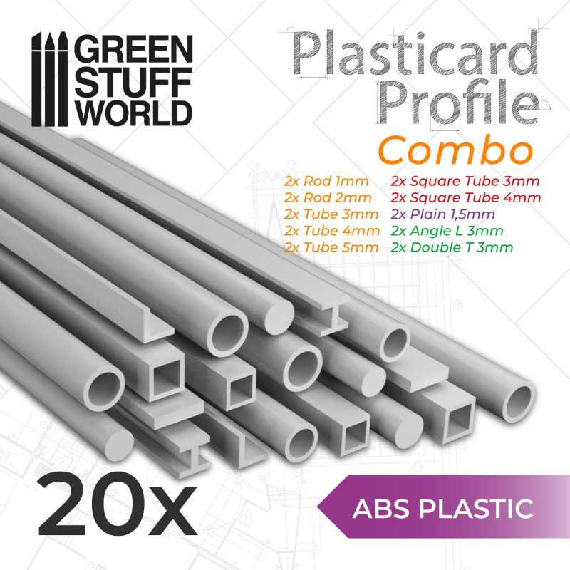 GSW Plasticard - Variety Pack - Profiles & Tubes Scale model supplies